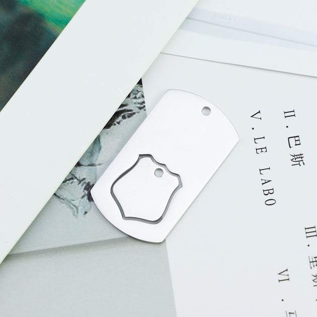 10sets 39X22mm stainless steel cut-out Shield Dog Tags blanks ...