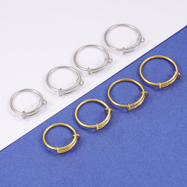 20pcs Stainless Steel Adjustable Basic Wired Rings – fancinybeads